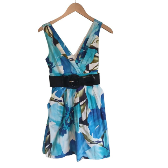 Corny P. | Dresses | Womens Corny P Dress Size 4 Blue White Floral ...
